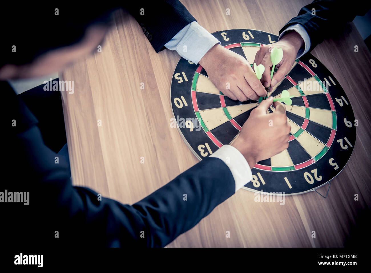 Business competition with dart board, for purpose and successful Stock ...