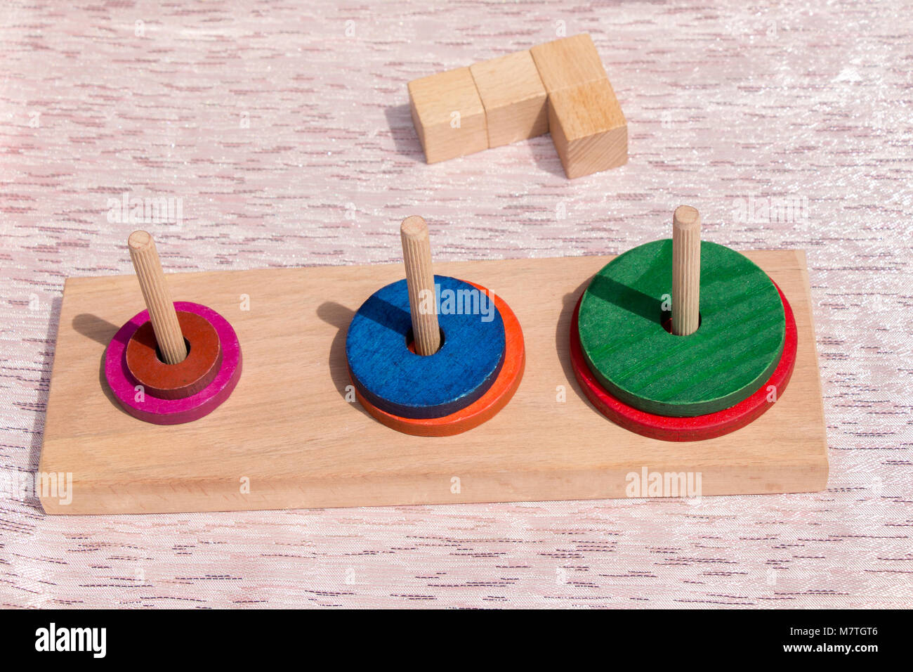 colorful wooden puzzle element the view Stock Photo - Alamy