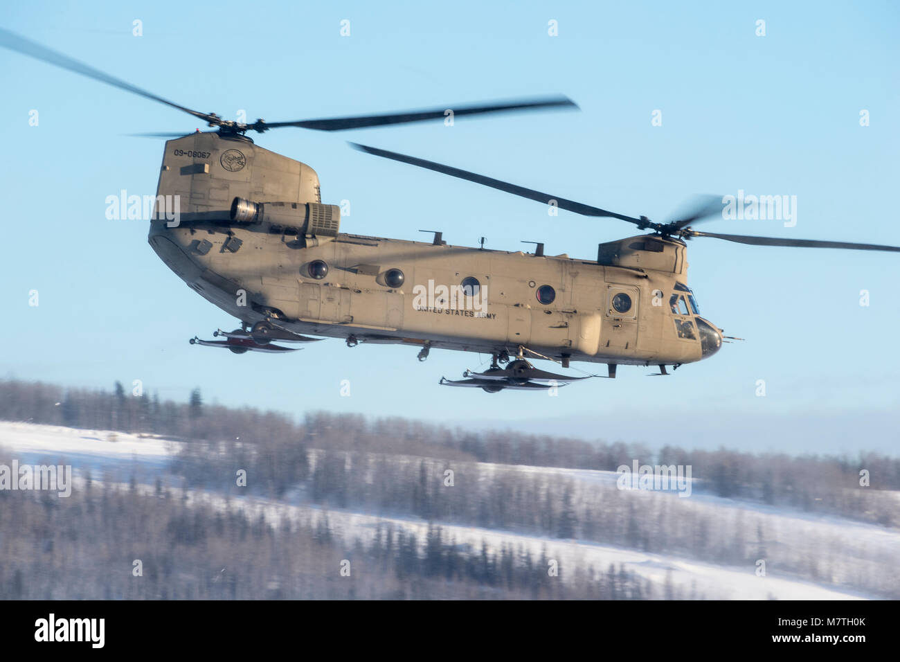 A CH-47 Chinook helicopter assigned to 1st Battalion, 52nd Aviation ...