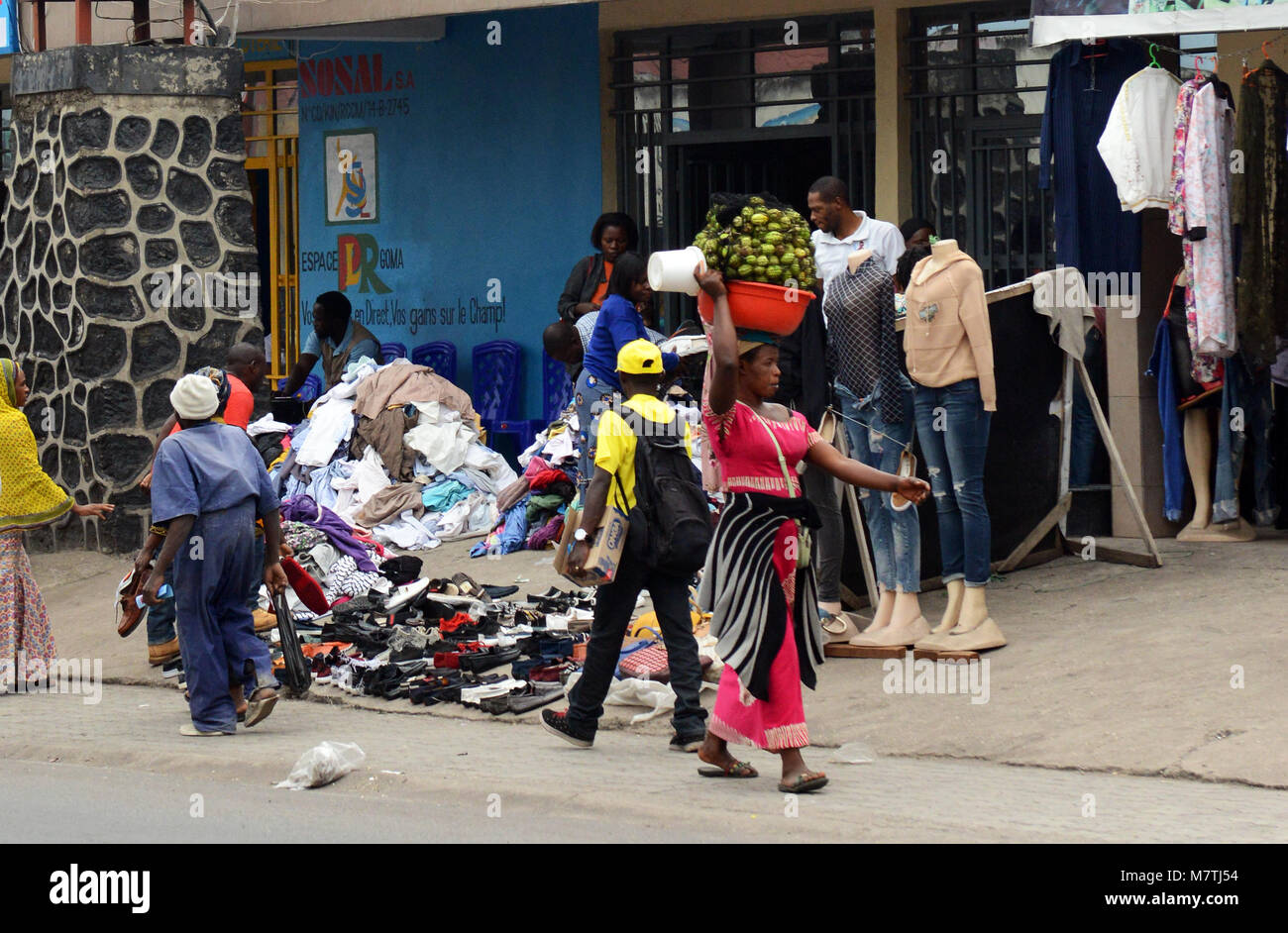 Life along the main street in Goma, D.R.C Stock Photo - Alamy