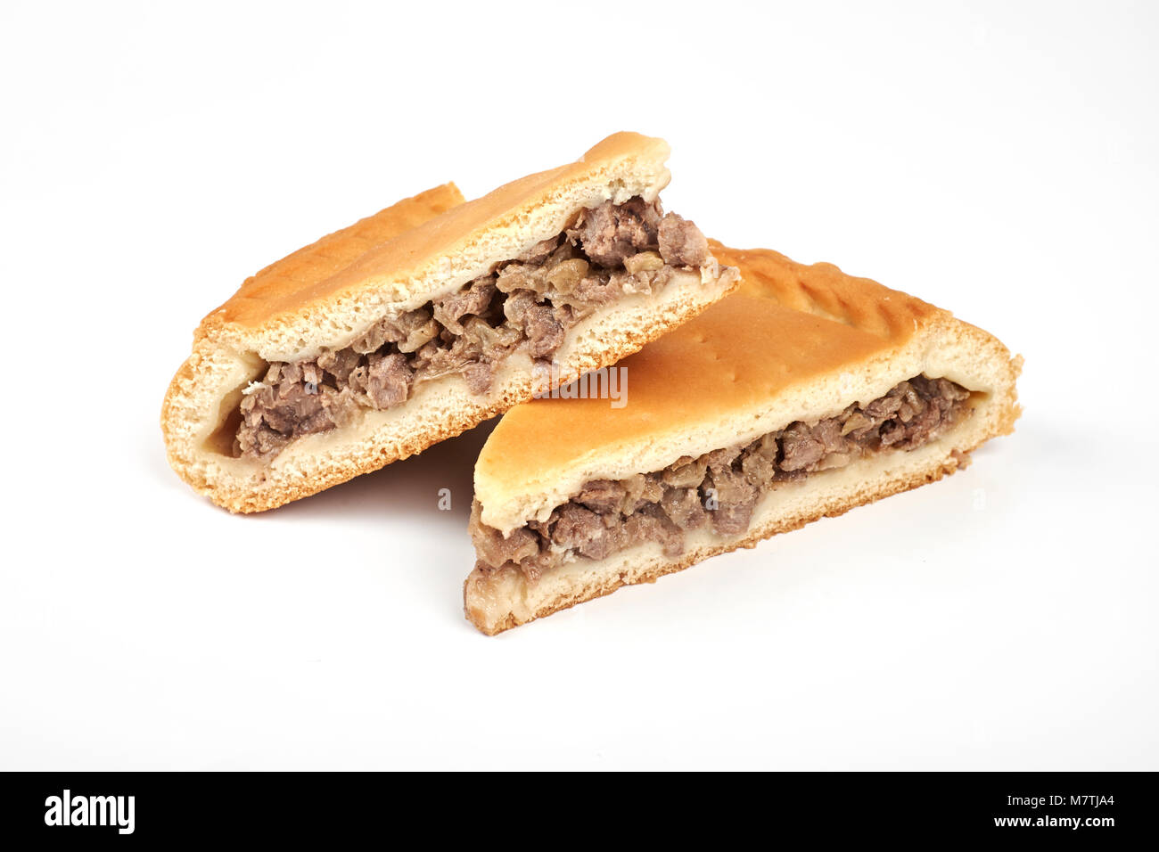 meat pie with a beef, isolated on white background Stock Photo - Alamy