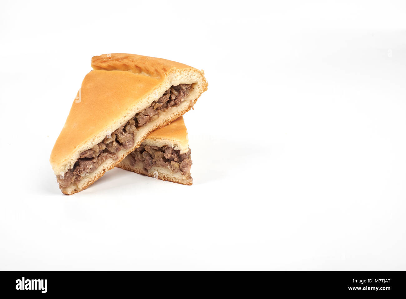 meat pie with a beef, isolated on white background Stock Photo - Alamy