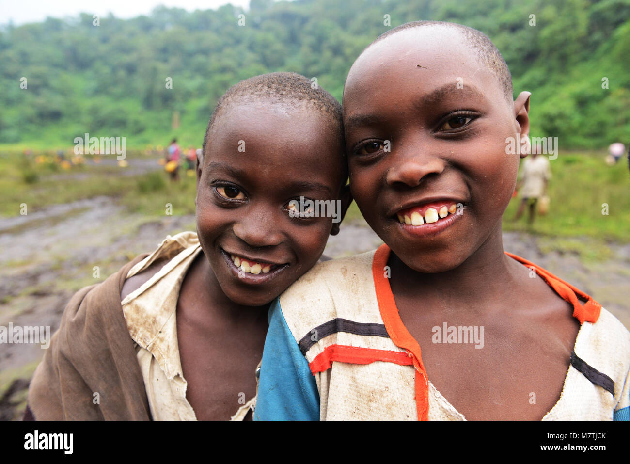 Friendship. Congolese boys pose for a photo Stock Photo - Alamy