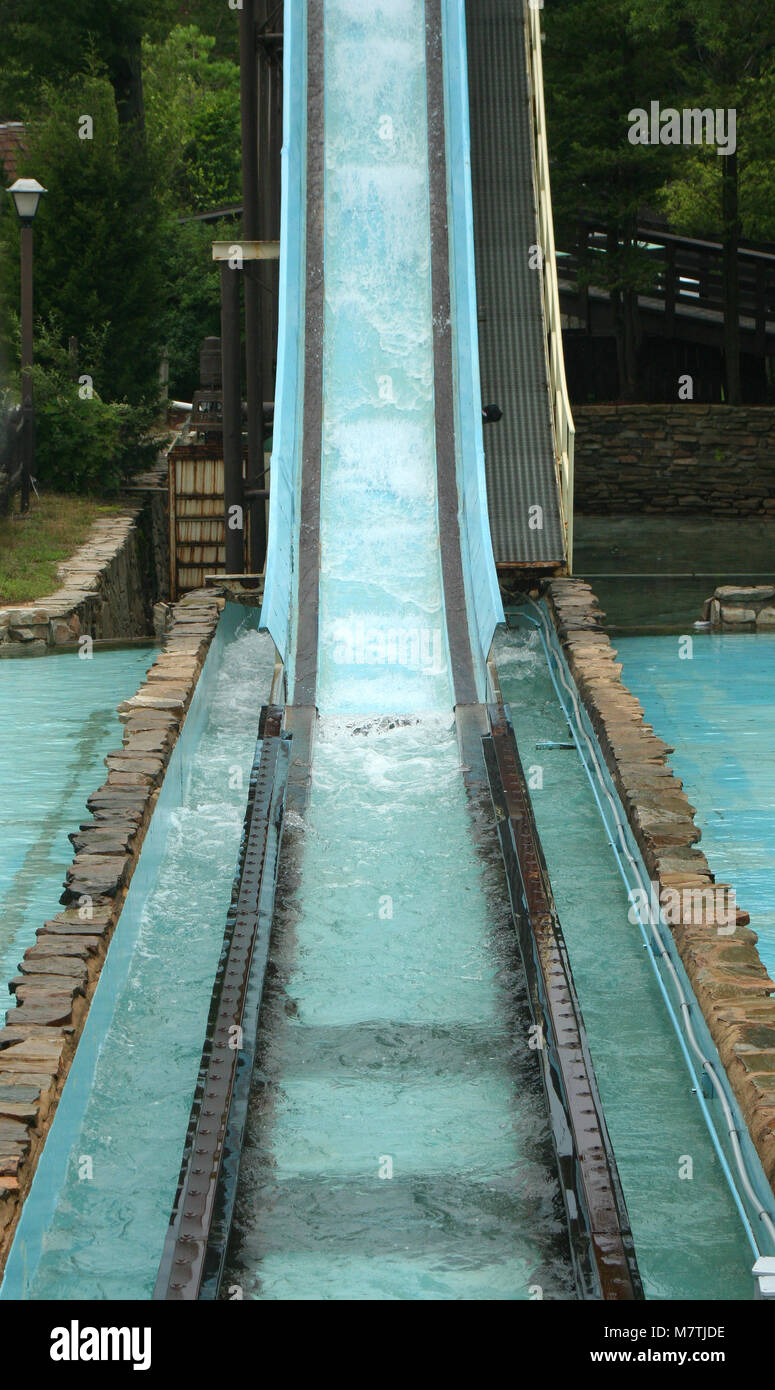 A Log flume amusement park ride Stock Photo - Alamy