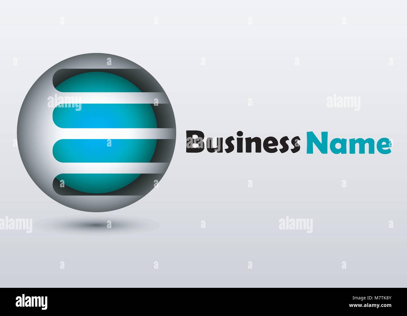 an illustration vector of logo design concept ball inside metallic ...