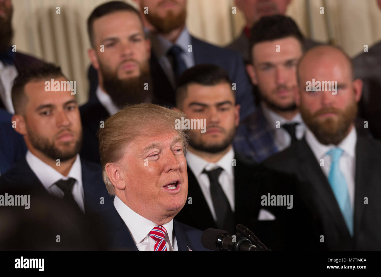 United States President Donald J. Trump welcomes Baseball's 2017 World ...
