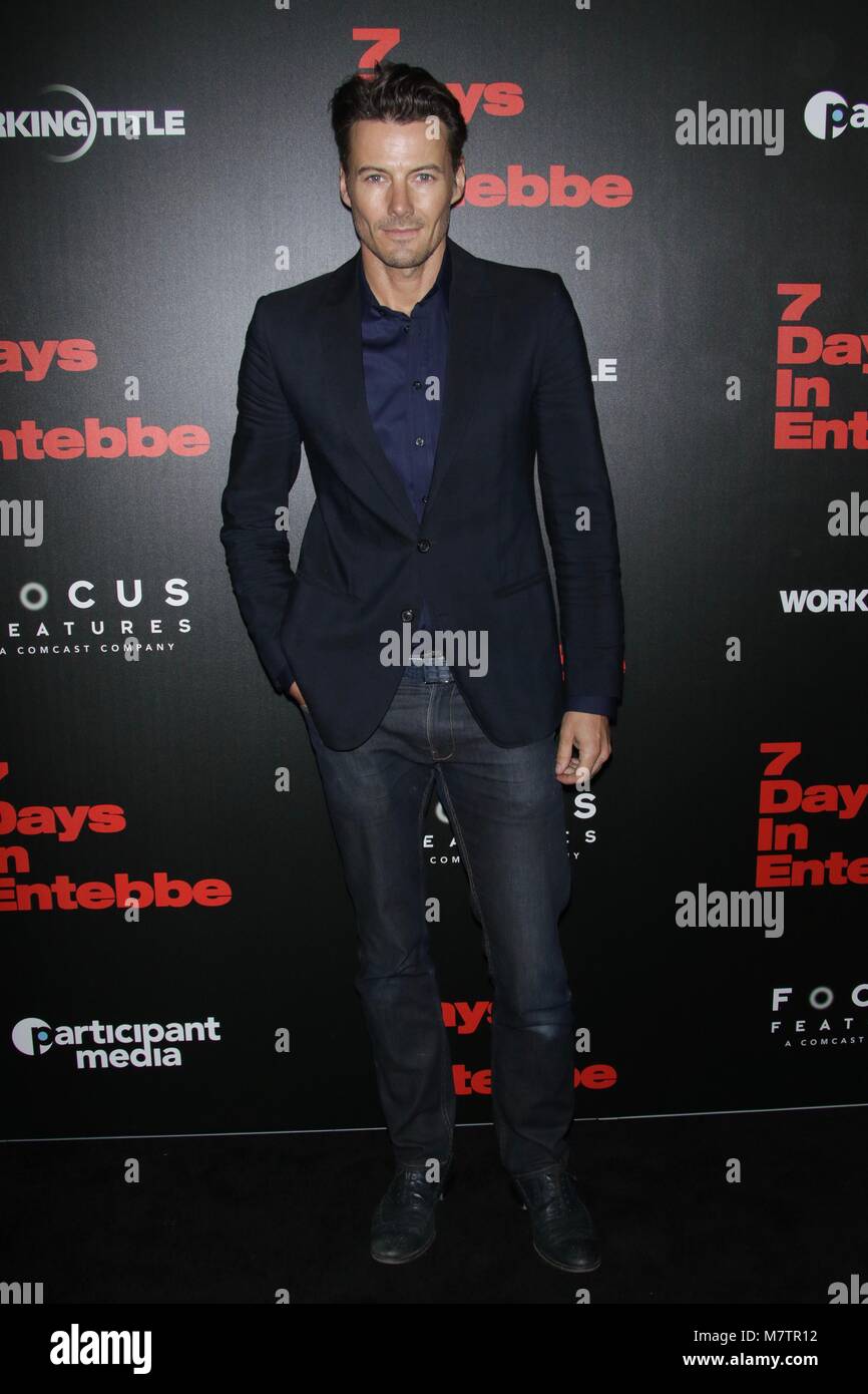 New York, USA. 12th Mar, 2018. Alex Lundqvist at the “7 Days In Entebbe ...