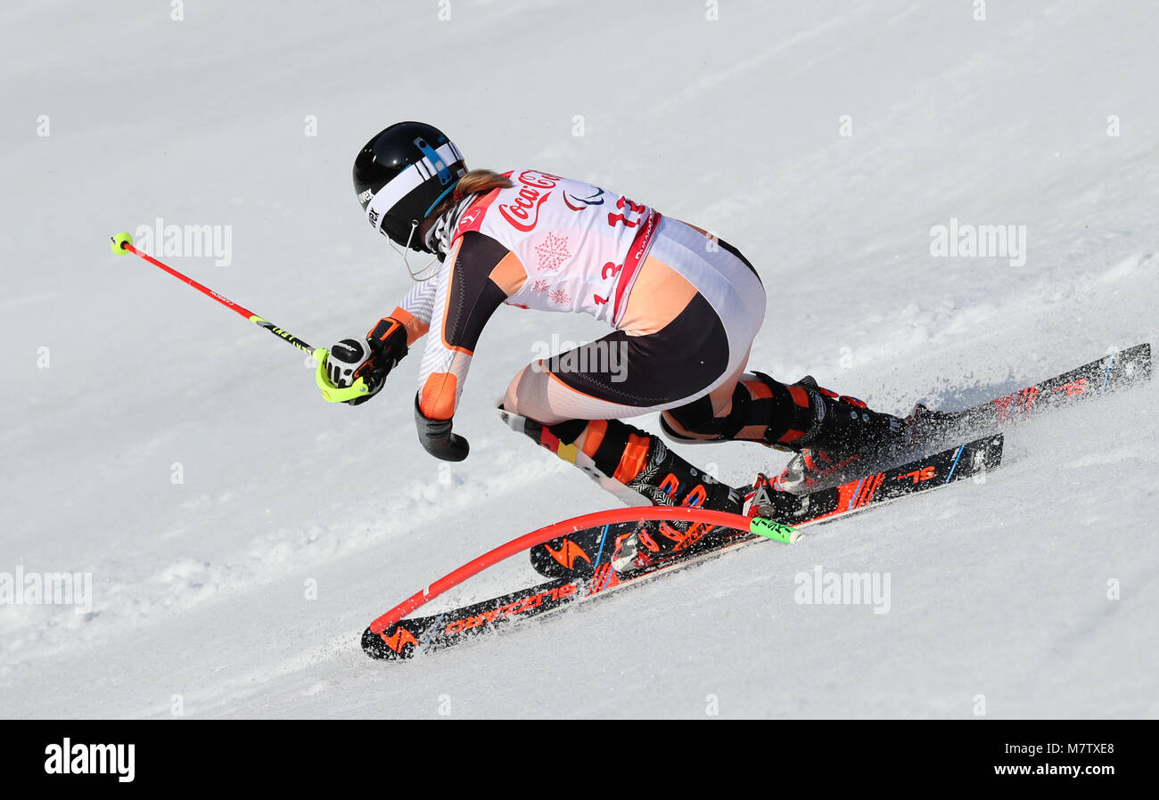 Pyeongchang, South Korea. 13th March, 2018. Paralympics, Para-alpine ...