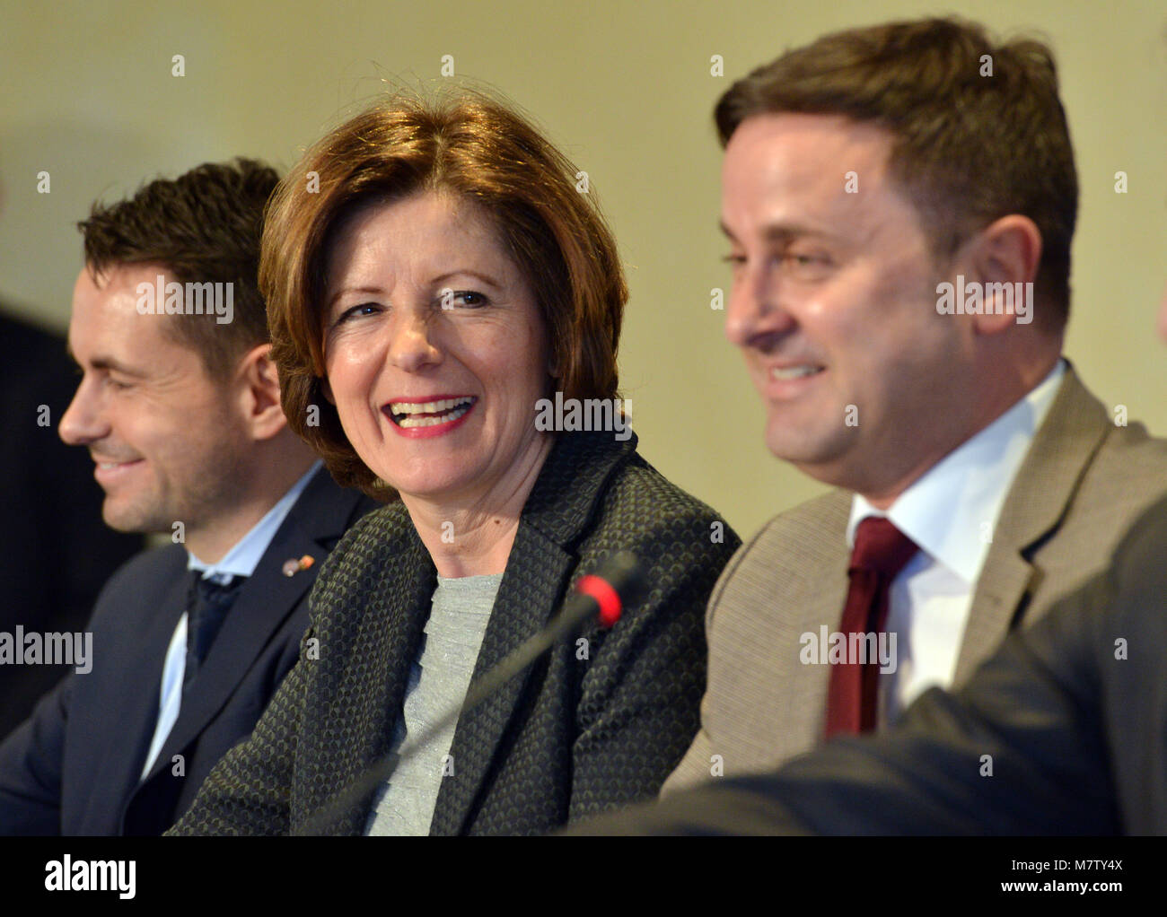 12 March 2018, Luxembourg, Senningen: Xavier Bettel (R), and Malu ...