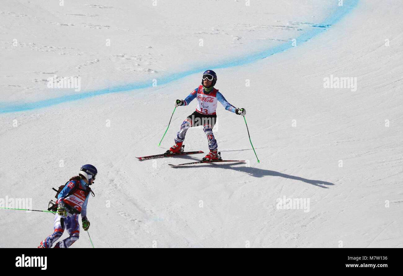 Pyeongchang, South Korea. 13th March, 2018. Paralympics, Para-alpine ...