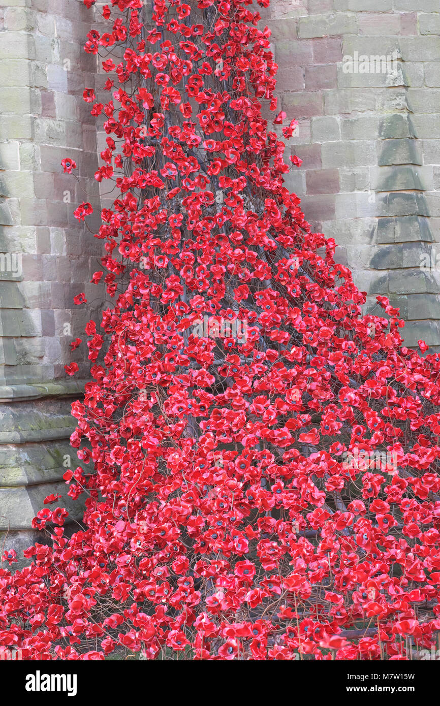 Hereford Cathedral, Hereford - March 2018 - Iconic poppy sculpture ...