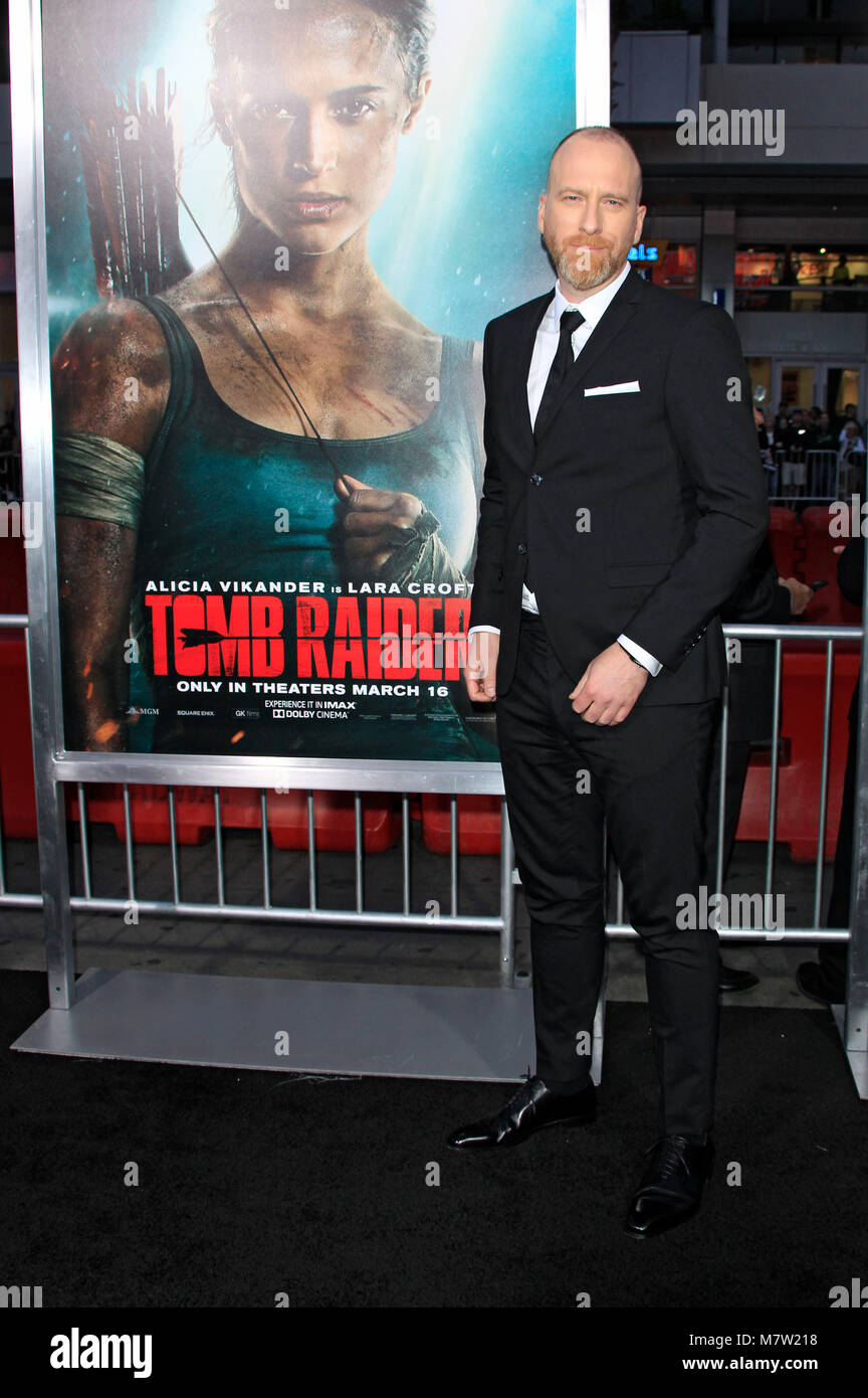 Hollywood, California. March 12, 2018. Roar Uthaug attends the 'Tomb ...