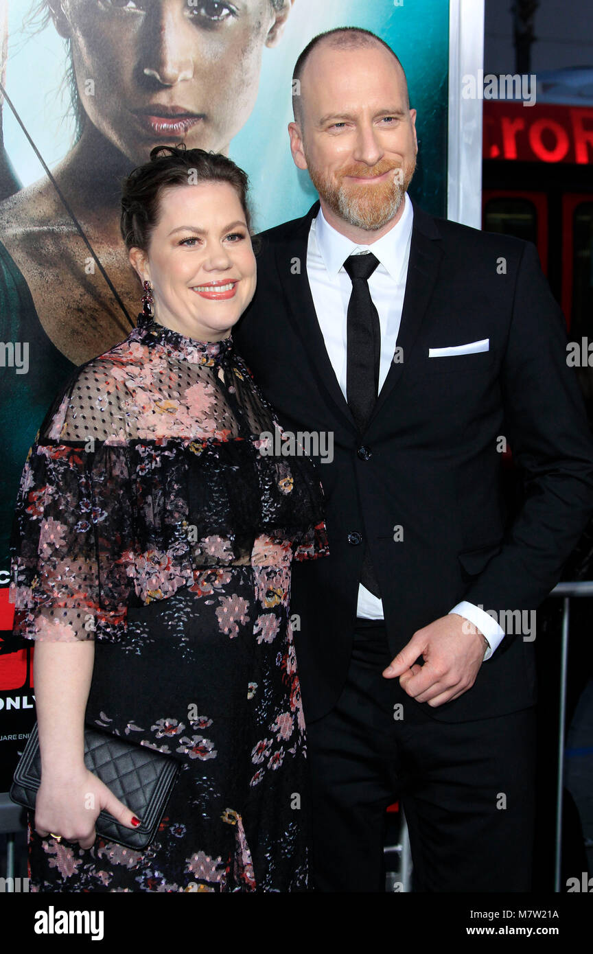 Hollywood, California. March 12, 2018. Roar Uthaug and his wife Ingird ...