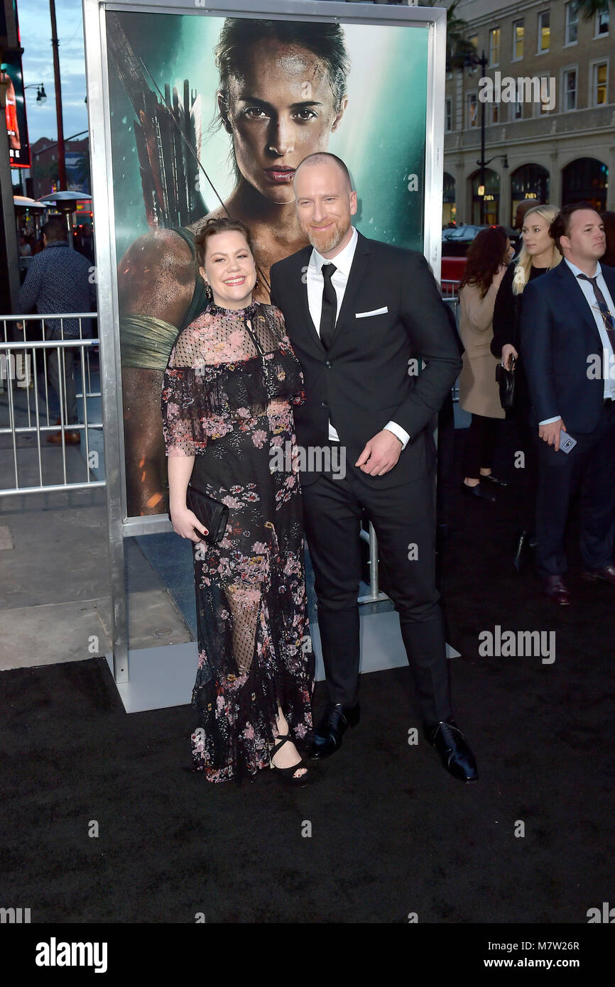 Roar Uthaug and his wife Ingird Uthaug attend the 'Tomb Raider ...