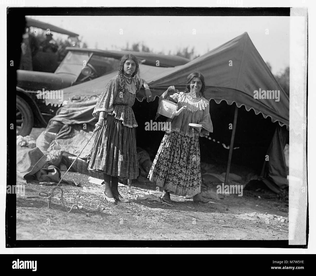 A historical photograph depicting a group of Gypsies, highlighting the ...