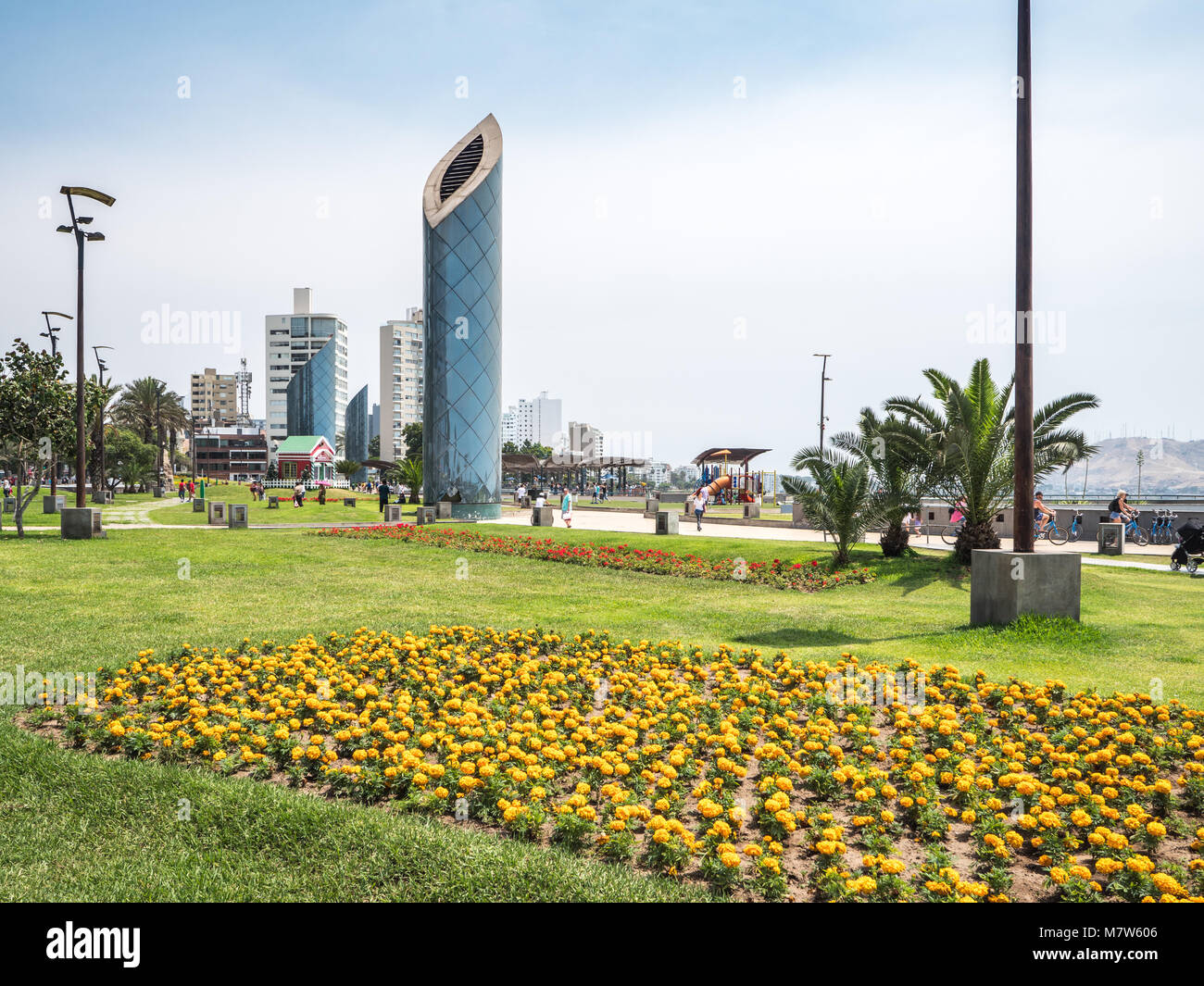Lima, Peru - December 31, 2016: View of the Larcomar shopping mall in ...