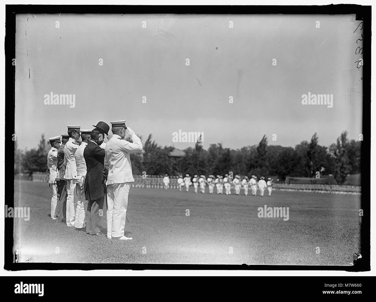 A historical photograph documenting the visit of a Japanese mission to ...