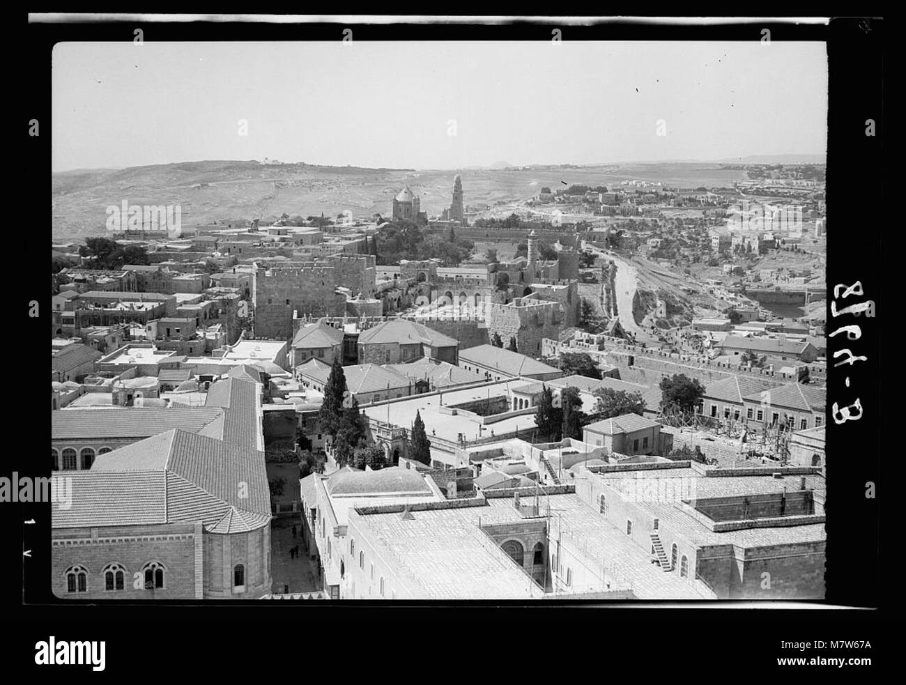 A cycloramic view of Jerusalem, as seen from St. Saveur. The panoramic ...