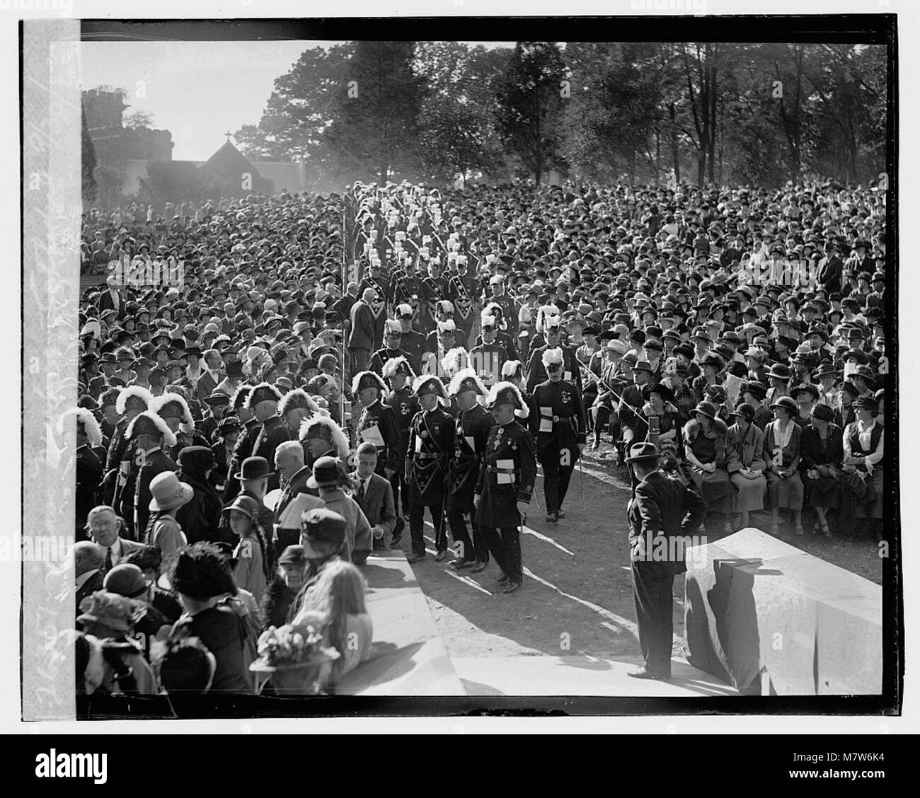 An image of a mass meeting held at a cathedral on September 30, 1923 ...