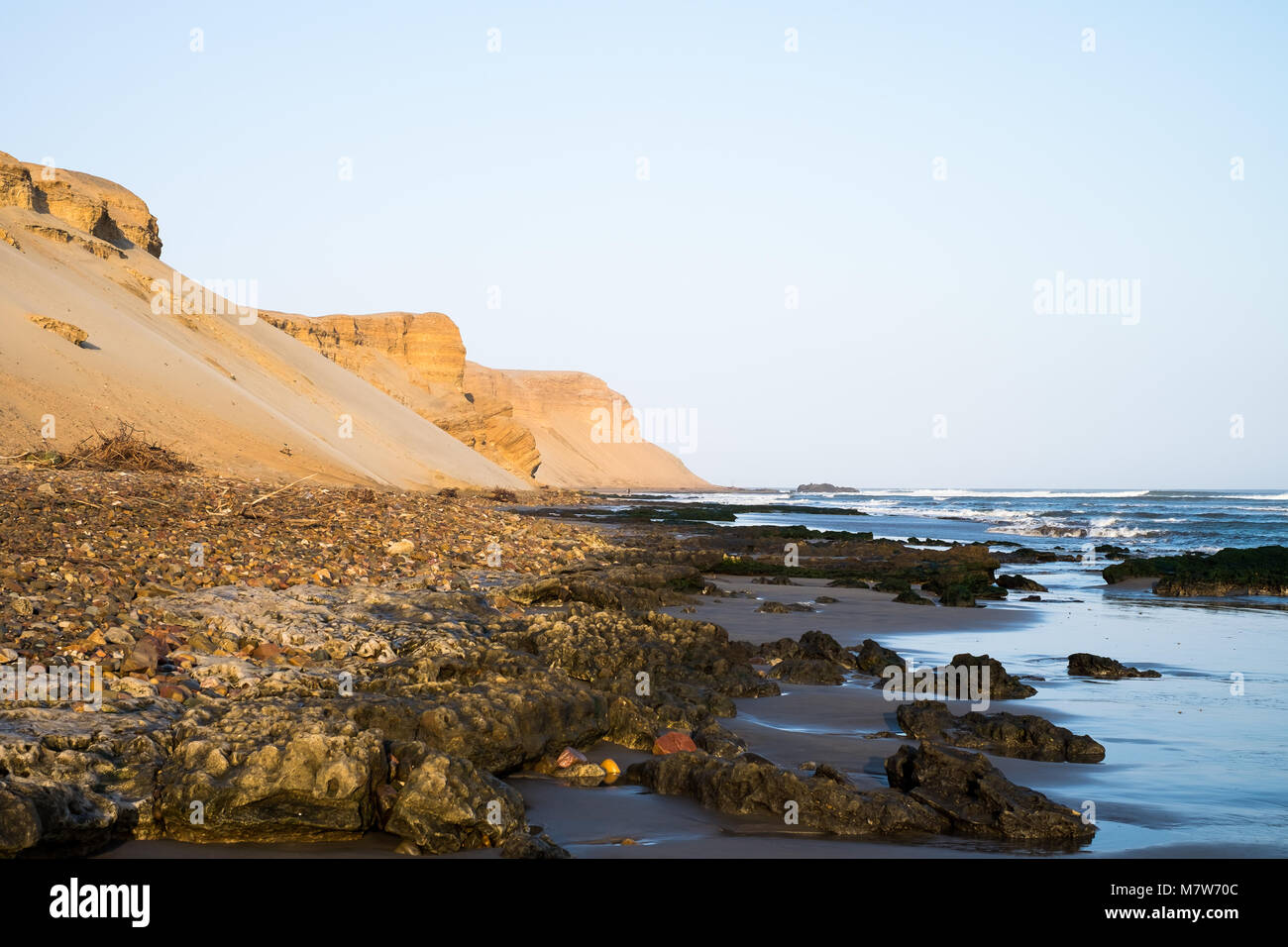 Beautiful cliffs by the sea on the coast of Chicama, Peru Stock Photo ...
