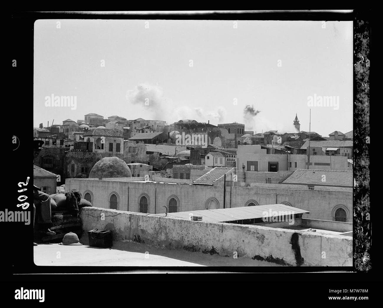 Palestine disturbances during summer 1936. Jaffa. Dynamiting slum ...