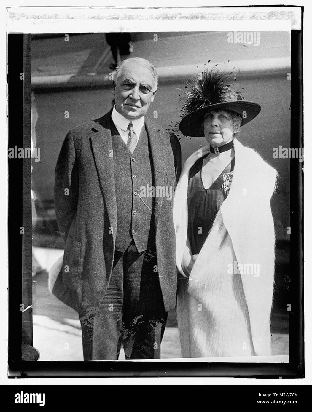 A photograph of President Warren G. Harding and his wife, Florence ...
