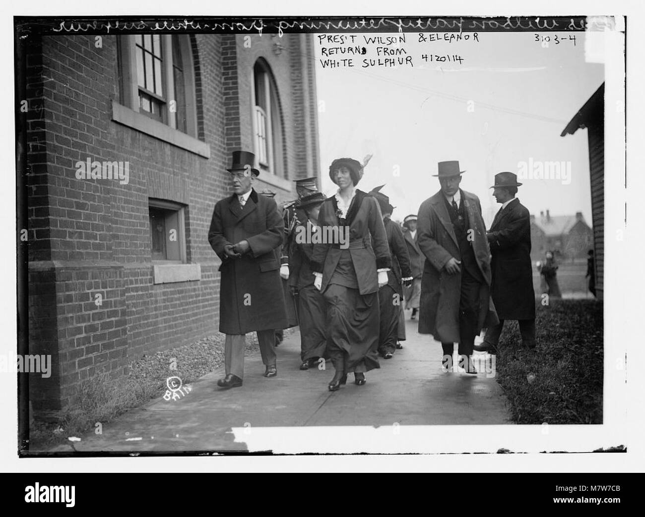 President Woodrow Wilson and his wife, Eleanor, are captured returning ...
