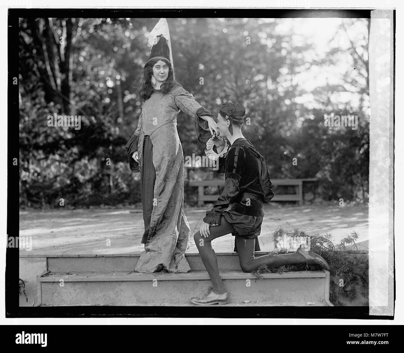 A photograph or illustration featuring figures of Robin Hood, Katherine ...