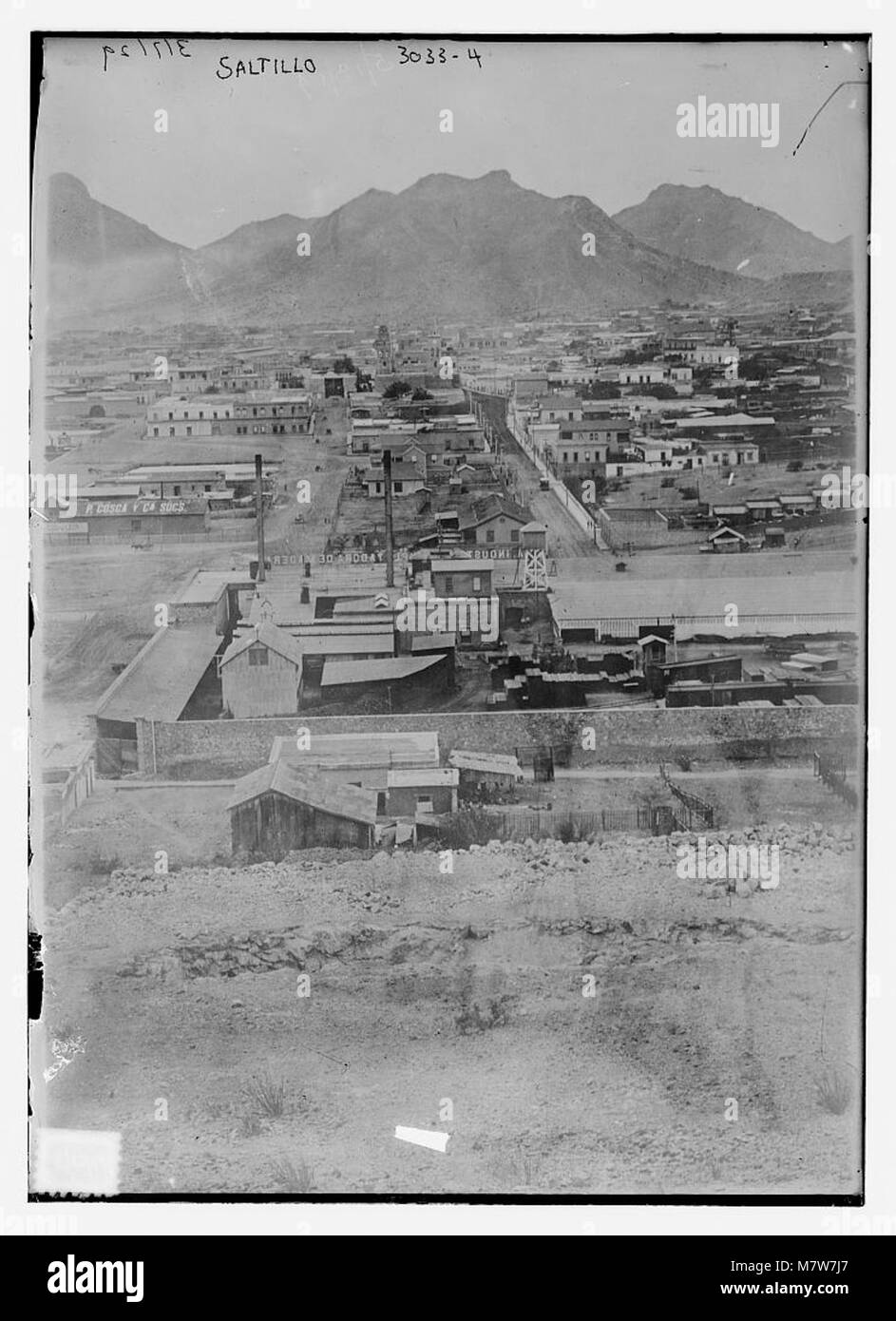 A historical photograph of Saltillo, a city in northeastern Mexico ...