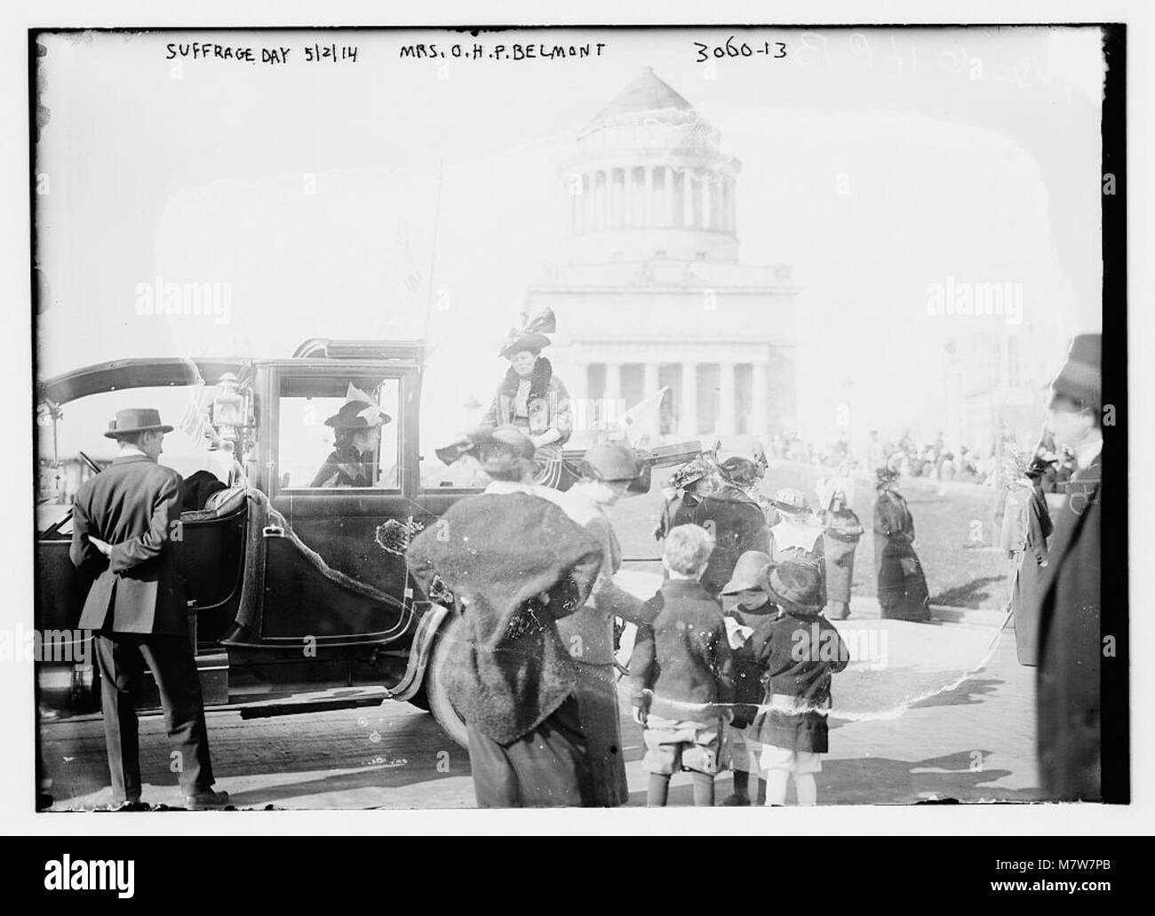 This photograph captures Mrs. O.H.P. Belmont, a suffragist, during ...