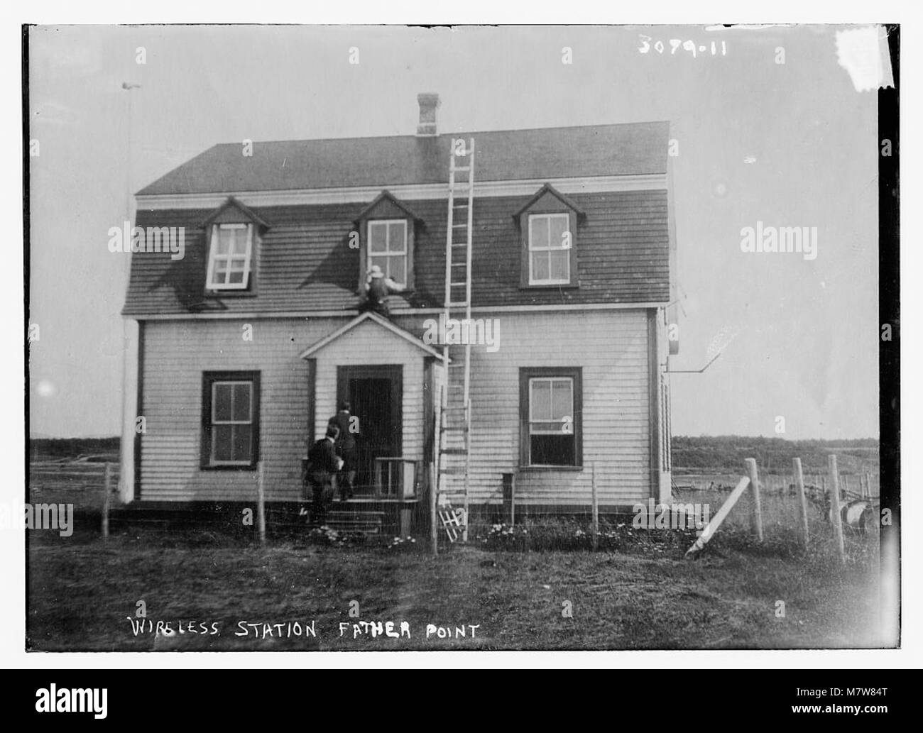 This image depicts the wireless station at Father Point, an important ...