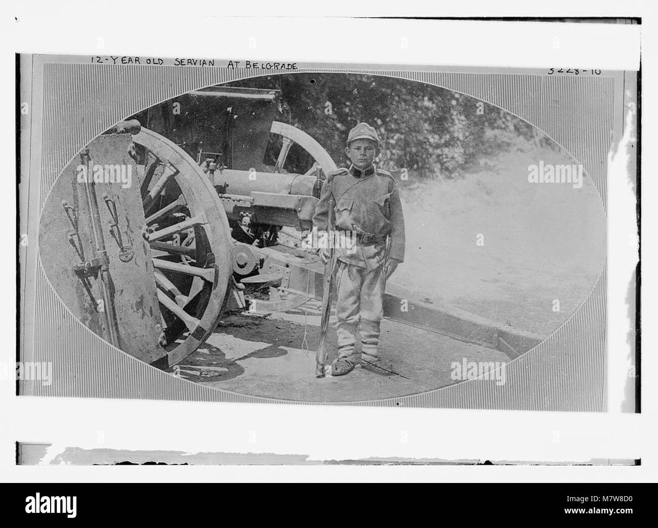 Portrait of a 12-year-old Serbian boy in traditional dress taken in ...