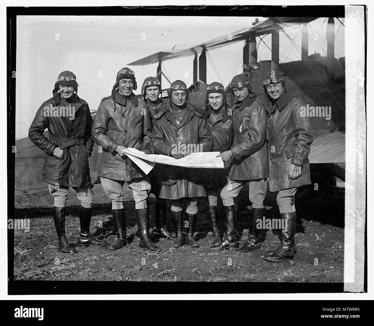 This photograph shows an Army flier on February 14, 1924. The flier is ...
