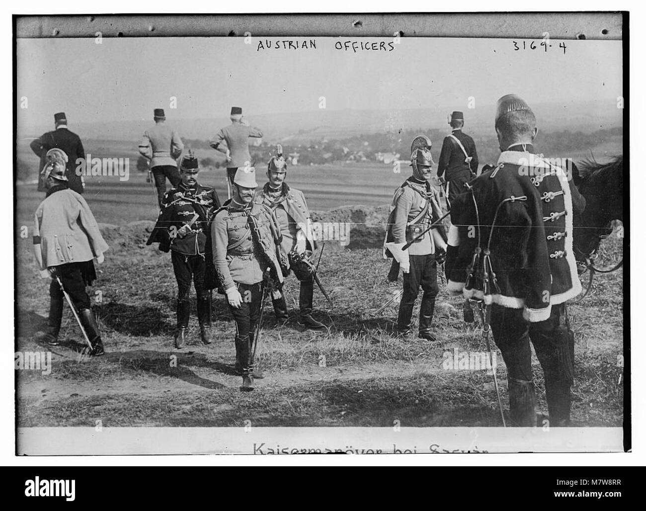 A photograph depicting Austrian officers in uniform, captured during ...