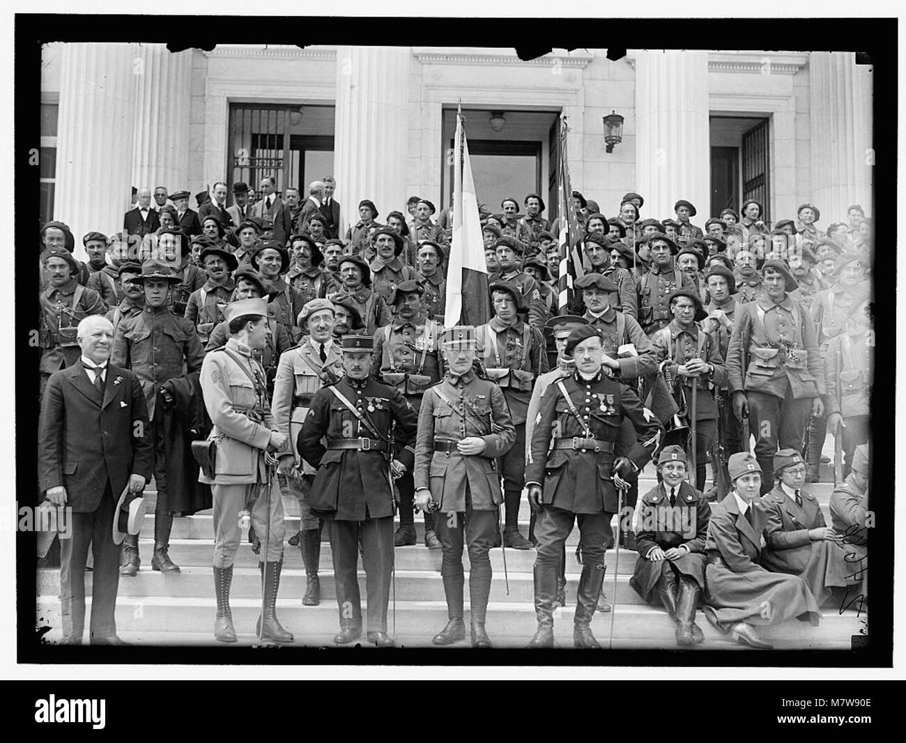 A photograph of the Blue Devils (Chasseurs Alpins), a unit of the ...