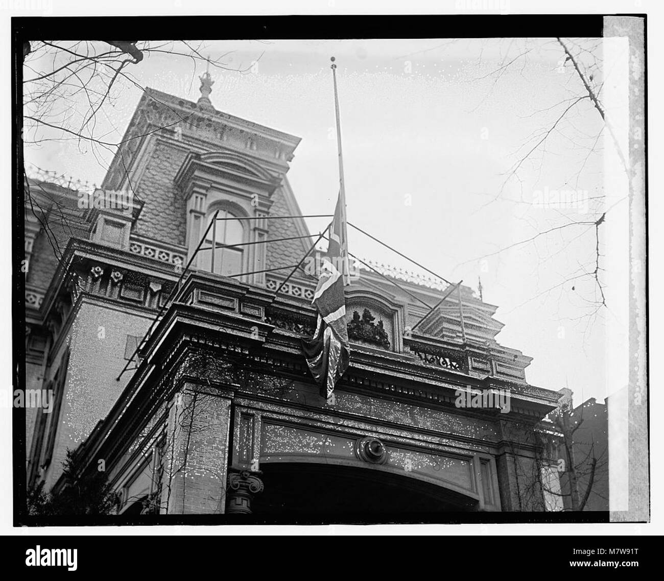 This image captures the British Embassy, dated May 1, 1924, reflecting ...