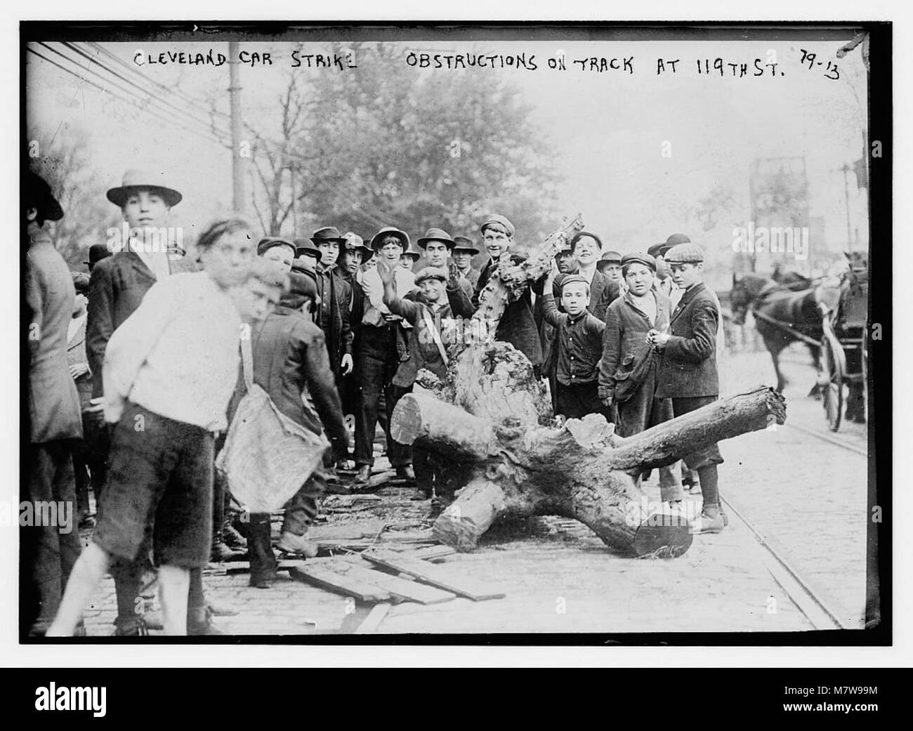 A photograph documenting obstructions on the tracks at 119th Street ...