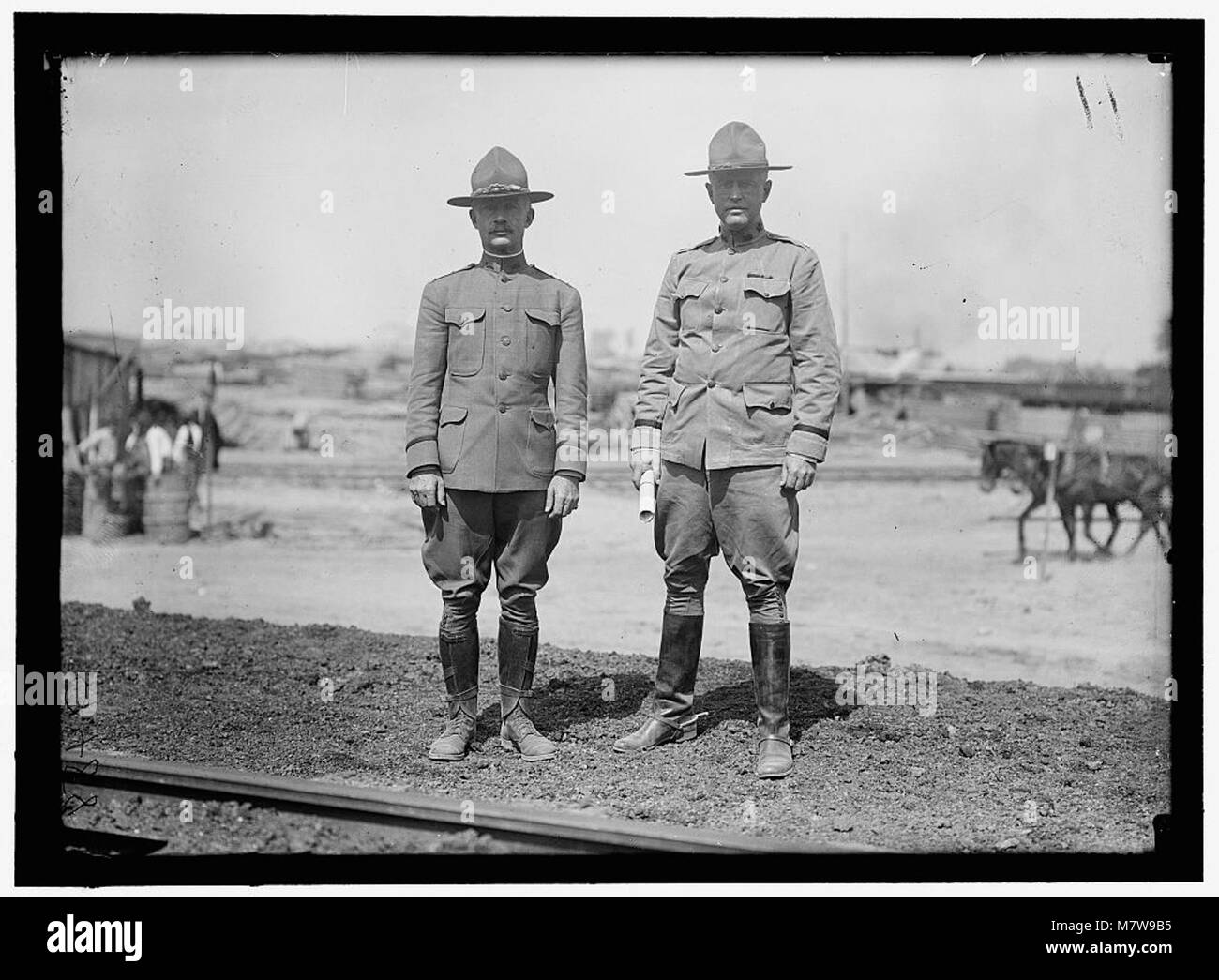This photograph shows General Kuhn and Lieutenant Colonel Ross at Camp ...