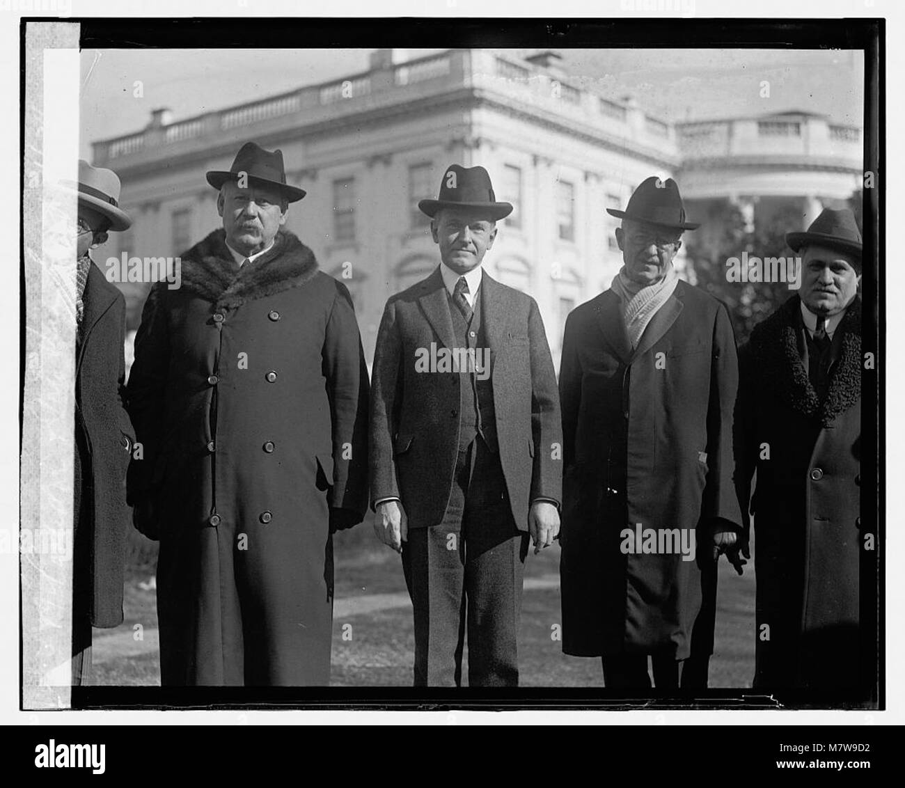 This image captures President Calvin Coolidge with a Puerto Rican group ...