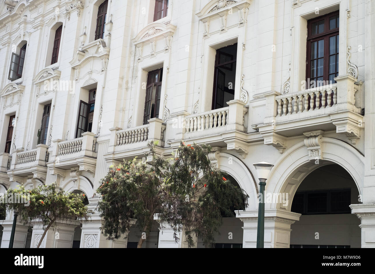 Beautiful architecture of a historic building, Lima, Peru Stock Photo ...