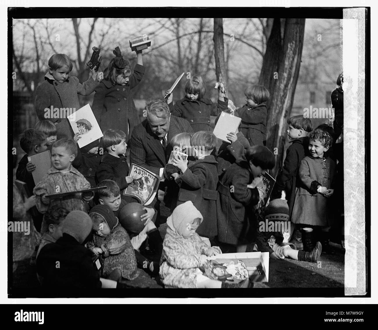 A photograph of Davis at the Foundling's Home on December 21, 1923 ...