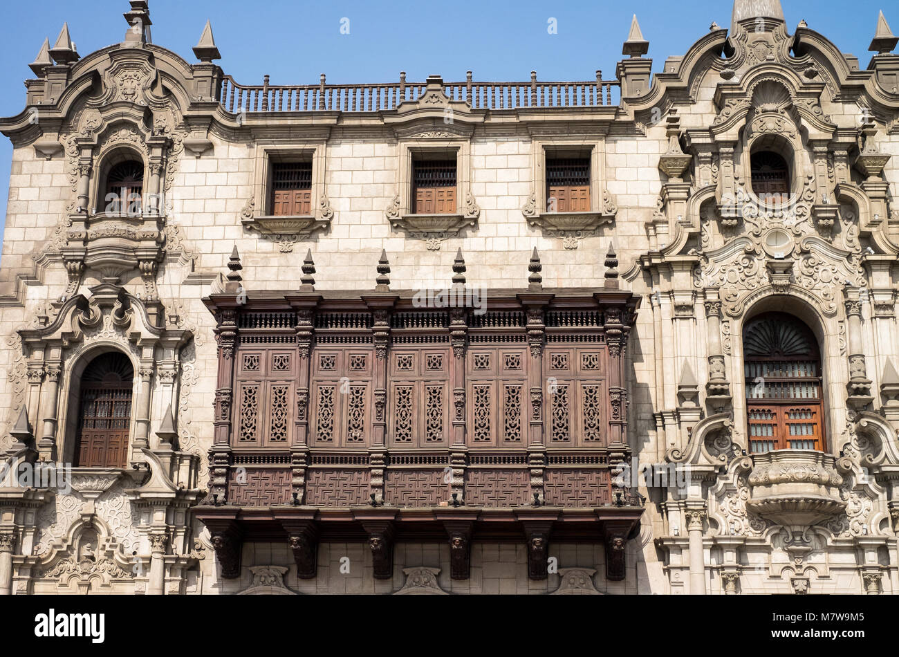 Beautiful details in a historic building, Lima, Peru Stock Photo - Alamy