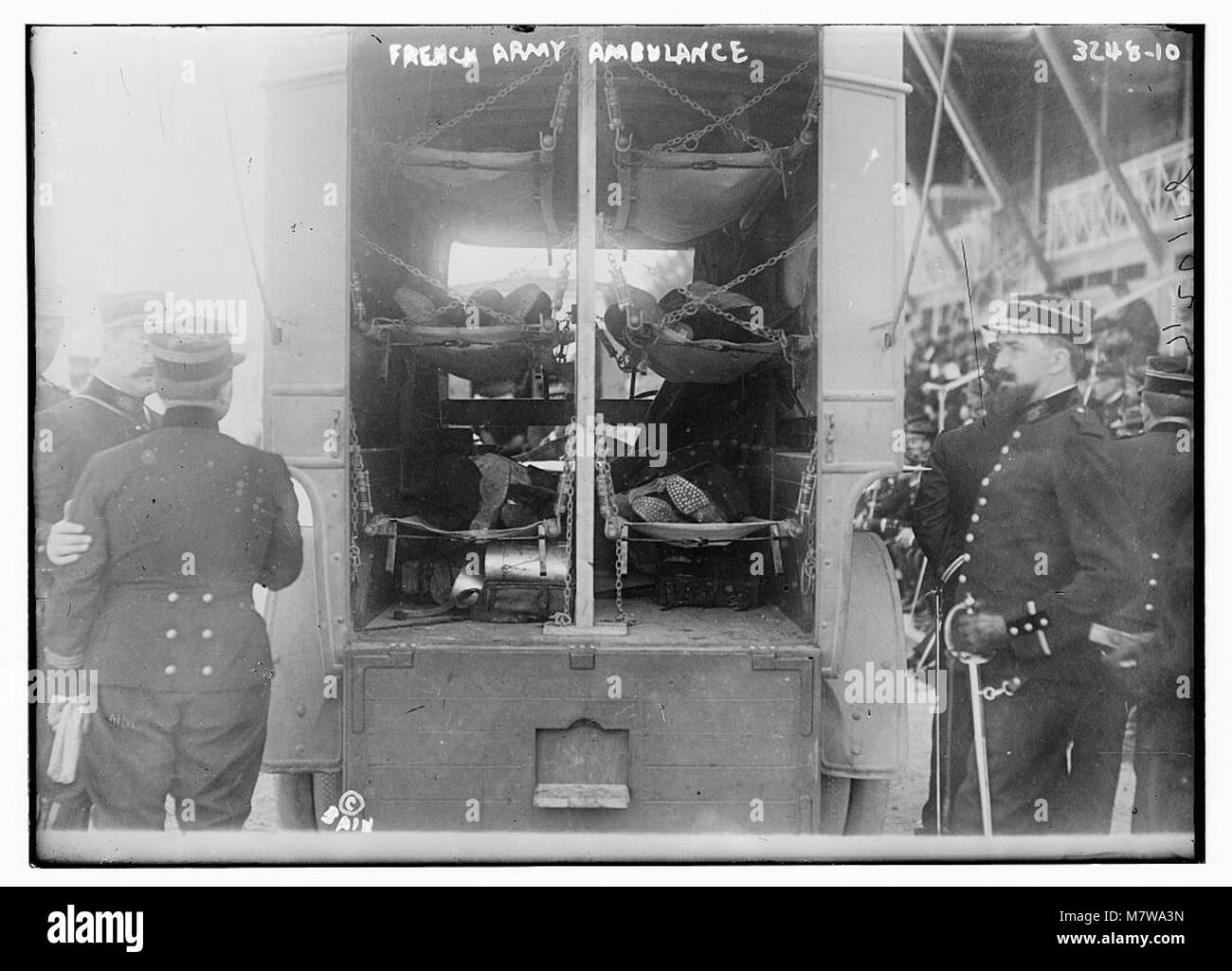 A French Army ambulance in operation, reflecting the military logistics ...
