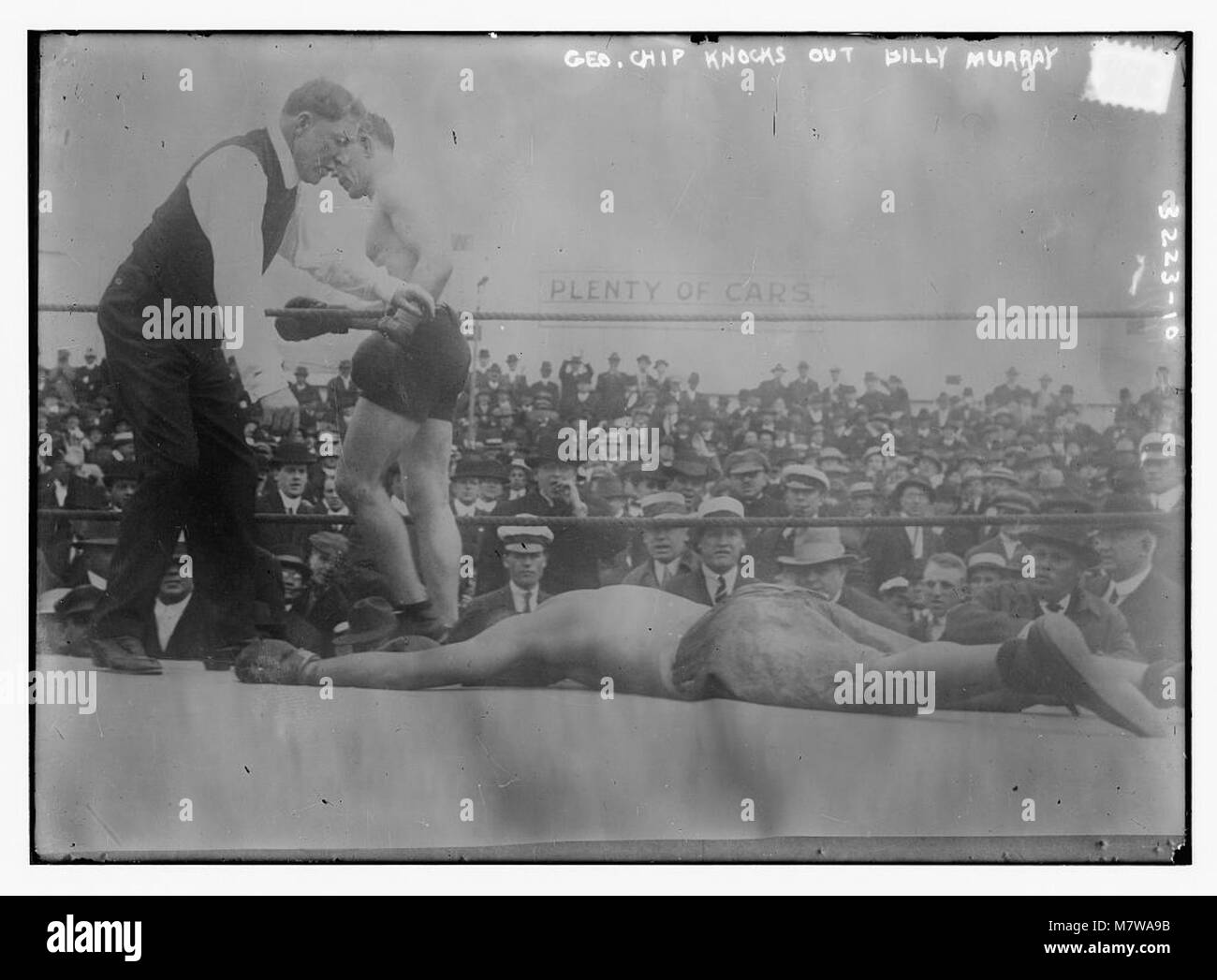 Photograph capturing the moment George 'Chip' knocked out Billy Murray ...