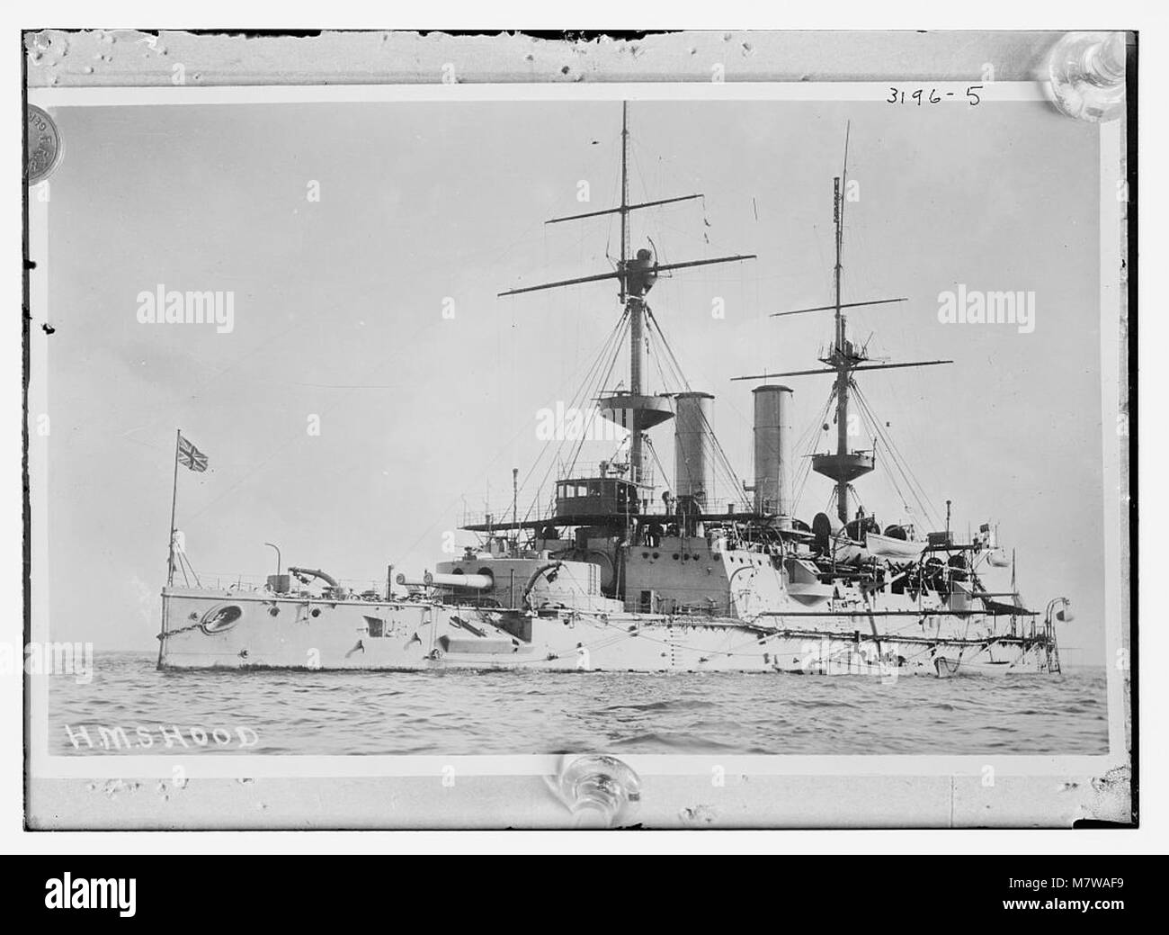A photograph of the H.M.S. Hood, a British Royal Navy battlecruiser ...