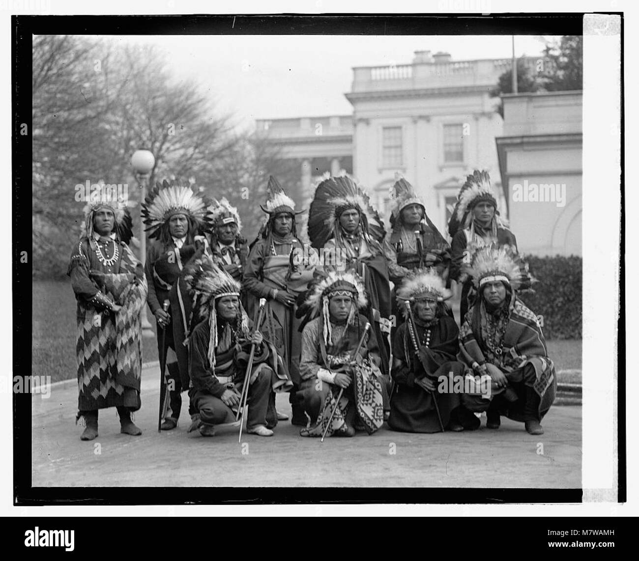A historical photograph depicting Native Americans visiting the White ...