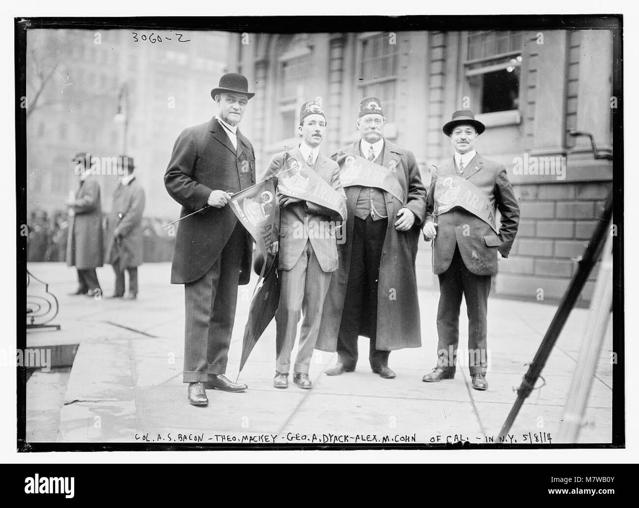 Photograph of Colonel A.S. Bacon and notable figures Theo. Mackey, Geo ...
