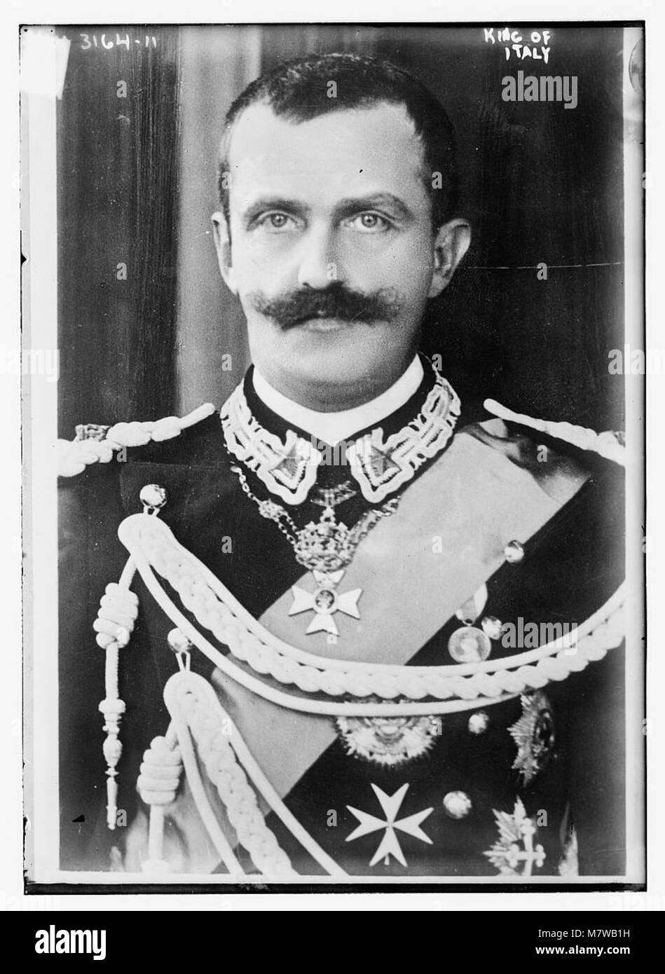 This historical image shows the King of Italy, a monarch who played a ...