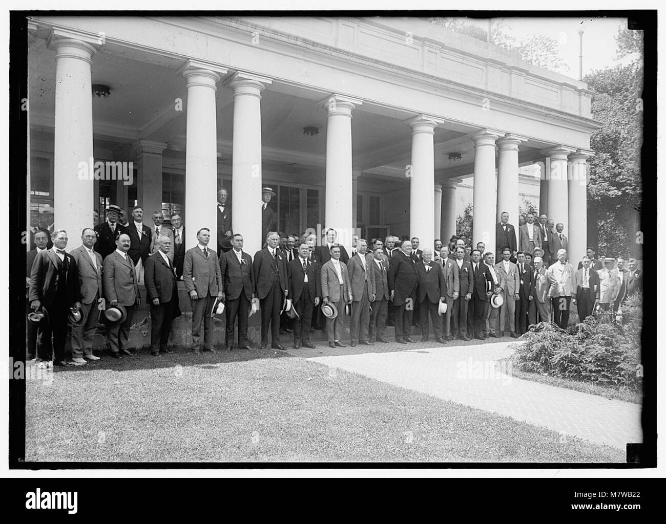 A photograph of labor delegates at the White House, capturing the ...