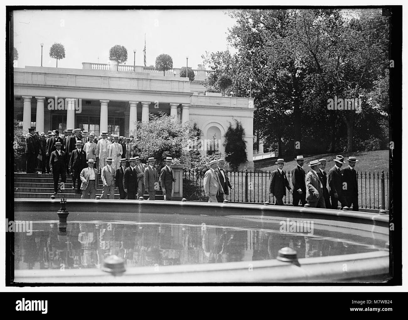 A historical photograph of labor delegates at the White House ...
